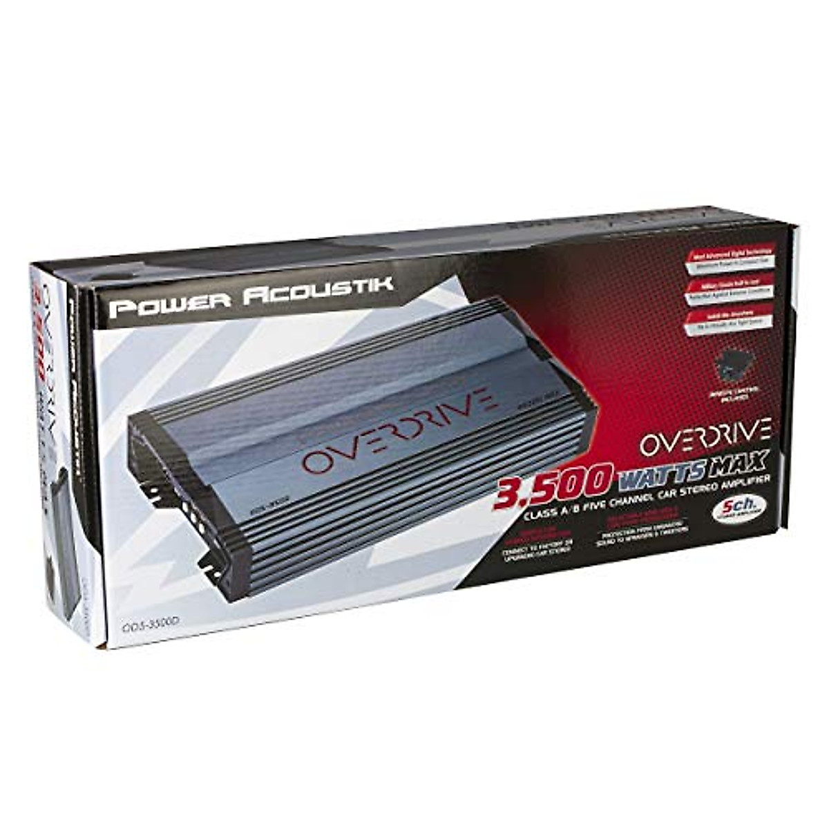 Power Acoustik OD5-3500D Overdrive Series 3,500-Watt Max 5-Channel Class D Amp