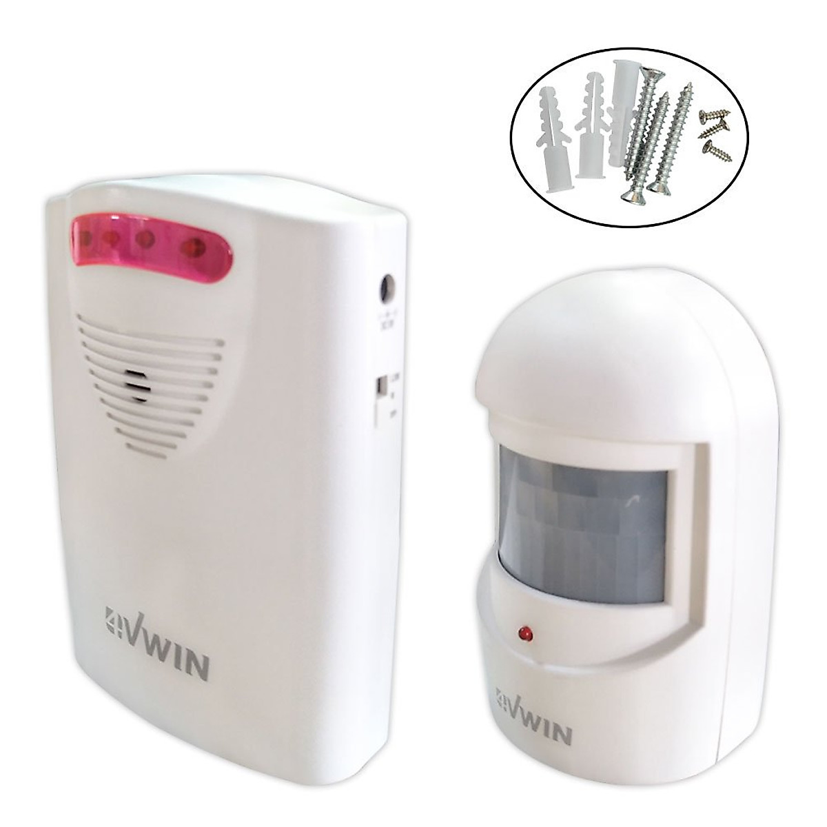 4VWIN Wireless Home Security Driveway Alarm 1 Receiver and 1 PIR Motion Sensor Detector Infrared Alert System Kit