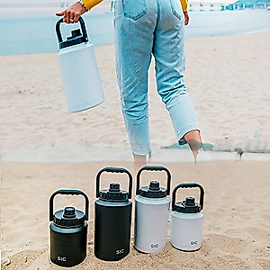 Seriously Ice Cold SIC 64 oz. Insulated Chug Cap Travel Jug, Premium Double Wall Stainless Steel, Ultra Wide Lid with Swing Handle, Leak Proof, Matte Black