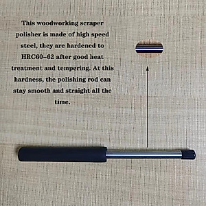 QIANXIHAORQ Cabinet Scraper Burnisher Tool with a simple temporary handle HRC60-62 3/8 Diameter x 7.9 inches long