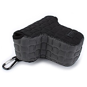 USA GEAR FlexARMOR X DSLR SLR Camera Case Sleeve with Deluxe Padded Neoprene Protection, Carabiner Clip and Accessory Storage - Compatible with Nikon D3400, Canon EOS Rebel SL2, Pentax K-70 and More