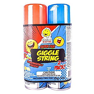 Sunny Days Entertainment Giggle String 2-Pack 3 oz. | Bright Colored Celebration Silly Streamers | Non-Toxic Party Favor for Kids and Adults | Colors May Vary