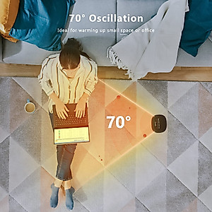 Zuvas Space Heater for Indoor Use 750W/1500W Small Electric Heaters Personal Room Heater for Office Bedroom, with Tip Over and Overheat Protection