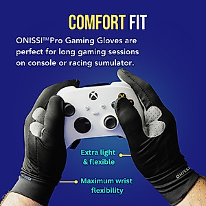 ONISSI Pro Gaming Gloves for Sweaty Hands | Sim Racing Gloves|Full Finger Gamer Gloves for Grip PS4/ PS5/Xbox/PC/VR/Sim Racer