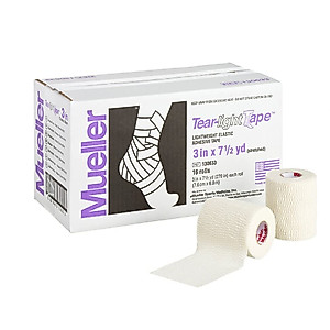 Mueller Venda Tear-Light Tape, Unisex Adult, Unisex_Adult, 130633, White, 7.6cm x 6.8m