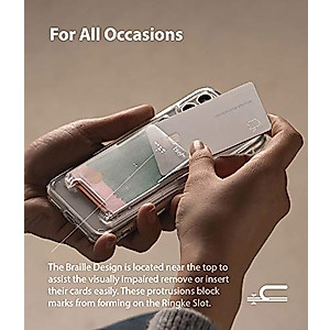 Ringke Slot Card Holder for Phone Case, Business Card Holder for Back of Phone, ID Credit Card Holder Stick on for Women Men, Phone Wallet Compatible with iPhone, Galaxy, and Pixel - Clear Mist