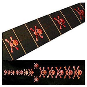 Jockomo Skull/Avalon RED Guitar Inlay Sticker