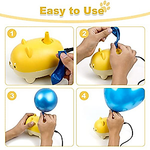 WEEFEESTAR Electric Balloon Pump, Balloon Inflator with Balloon Tying Tools, Balloon Blower for Birthday Party Decoration