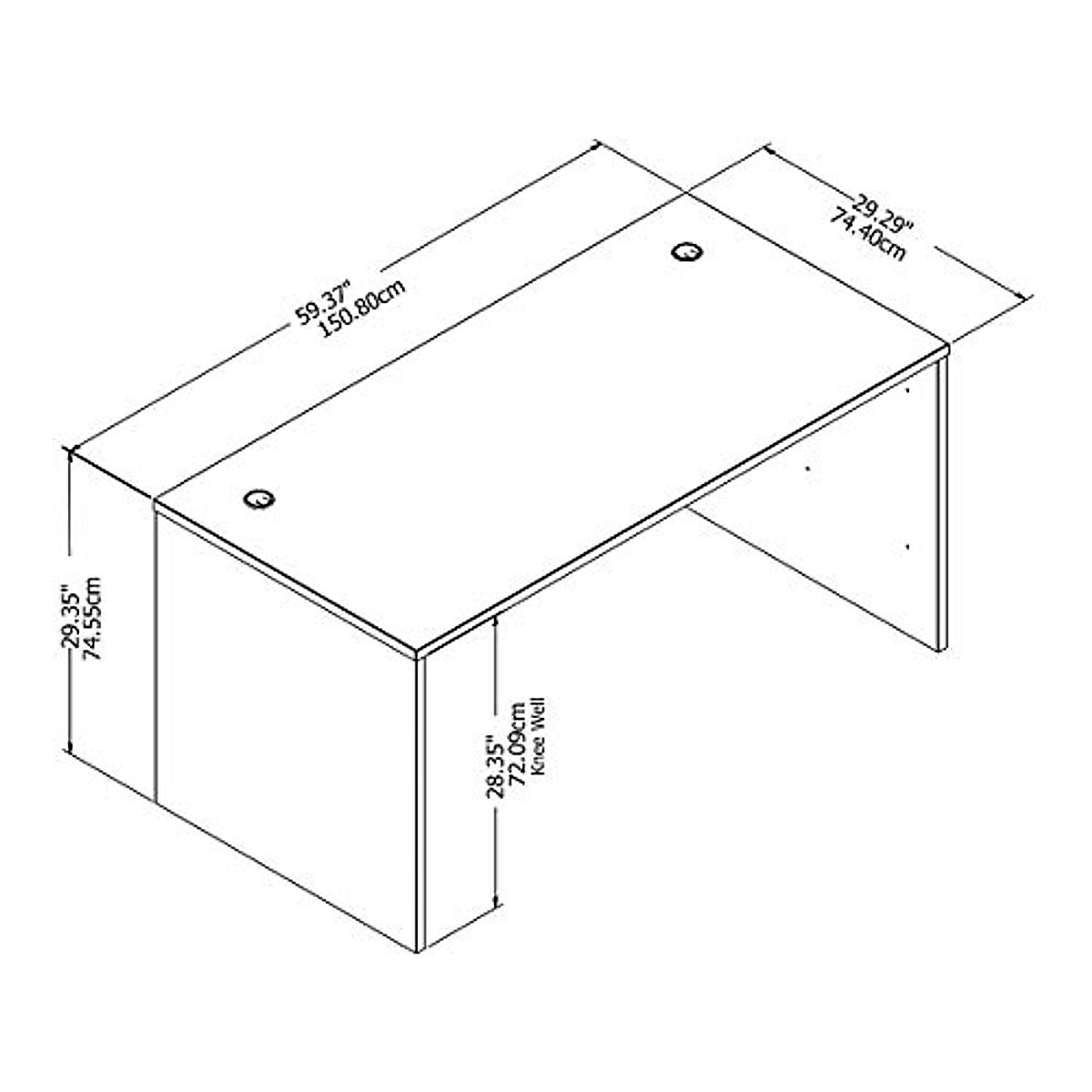 Bush Business Furniture Studio C Collection Desk Shell, Platinum Gray