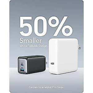 Anker USB C Charger 65W, 725 Charger, Ultra-Compact Dual-Port Foldable Travel Wall Charger for MacBook Pro/Air, iPad Pro, Galaxy S21/S10, Dell XPS 13, Note 20/10+, iPhone 13/Pro, Pixel, and More