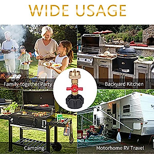 QCC1 Propane Refill Adapter with On/Off Control Valve, QCC1 Propane Refill Pressure Adapter Couple for Camping Grill 1LB Bottle Tank 20~40LBS Cylinder