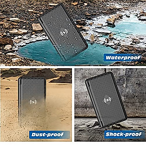 X-DNENG Solar Power Bank, 36000mah Portable Quick Solar Charger with Dual 3A Outputs & Flashlight 3 Solar Panel for Camping, Hiking, Fishing & More Outdoor Activities (Black)