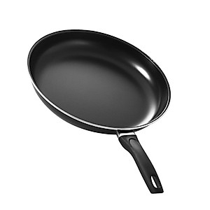 Frying Pan, Metal Stovetop Frying Skillet Flat Base Skillet Pan Nonstick Frying Pan Skillet Cooking Pan with Handle Portable Cooking Saute Pan Omelet Pan for Kitchen Cooking (25cm)