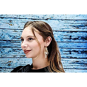 Aloha Earrings Gold Tone Non Pierced Clip On Dangling Earrings (Gold Leaves)