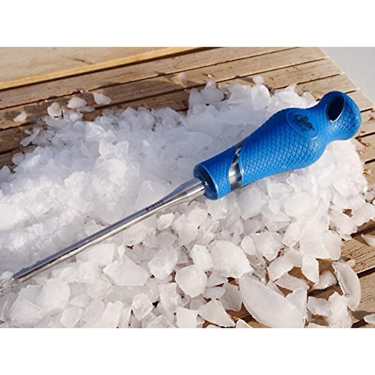 Cuda Stainless Steel Ice Pick Tool for Breaking Ice (18119), Blue