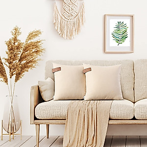 NordECO HOME Set of 2 Throw Pillow Covers - 100% Cotton Soft Decorative Cushion Covers for Bed Home Decoration, 18 x 18, Grey