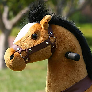 Gidygo Kids Ride On Pony Rider Horse Riding Walking Plush Animal for Children 3 to 6 Years Old or Up to 65 Pounds