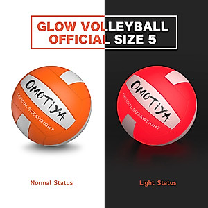 OMOTIYA Glow in The Dark Volleyball, LED Light Up Volleyball, Outdoor Volleyball Gifts for Boys and Girls, Night Glowing Ball, Soft Volleyballs Gifts Ideas for Age 8, 9, 10, 11, 12, 13+ Kids Teens