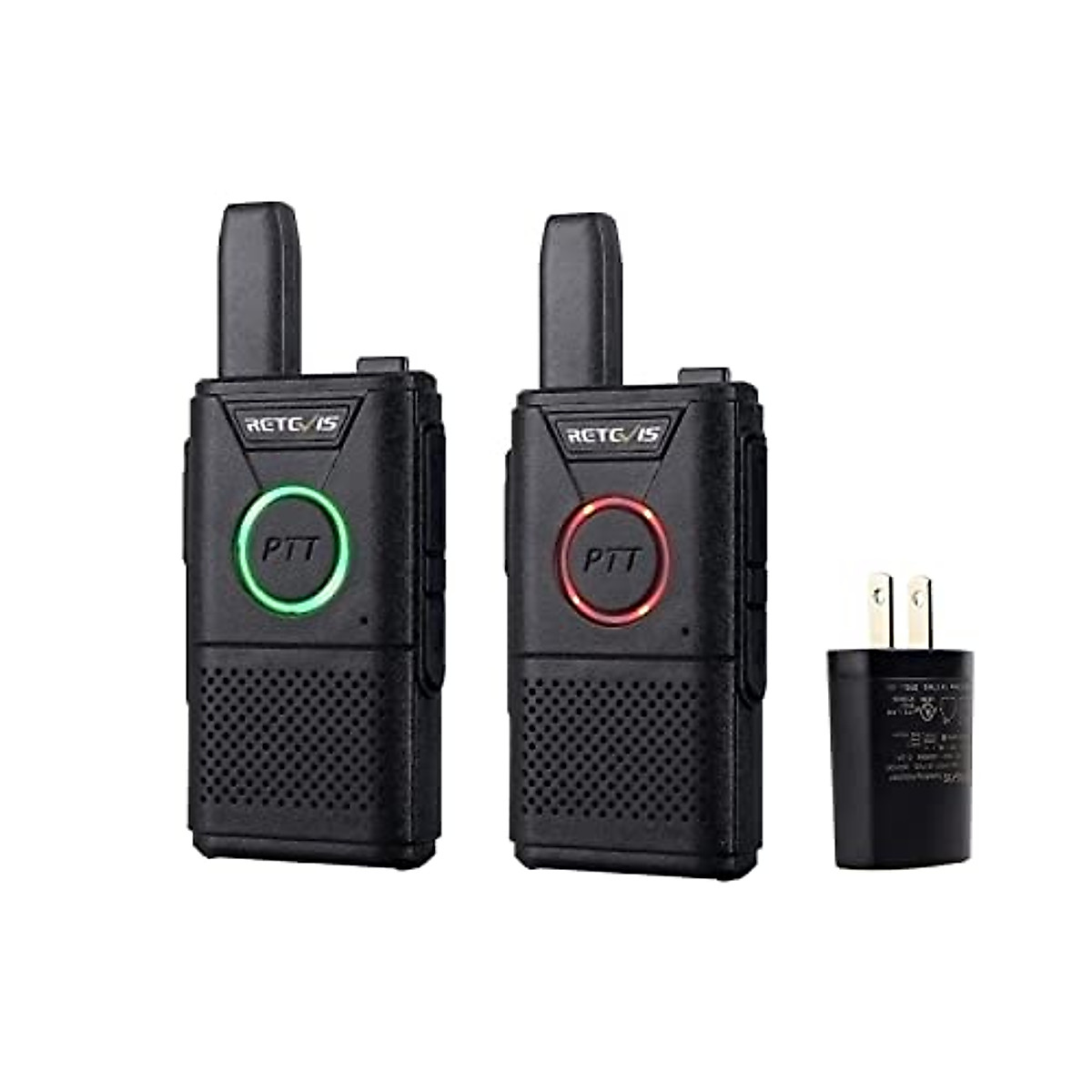 Retevis RT18 Rechargeable Walkie Talkies,Portable FRS Two-Way Radios,Dual PTT,Metal Clip,Small Mini Walkie-Talkie for Seniors Skiing Family Camping Elderly Easter Basket Stuffers for Kids(2 Pack)