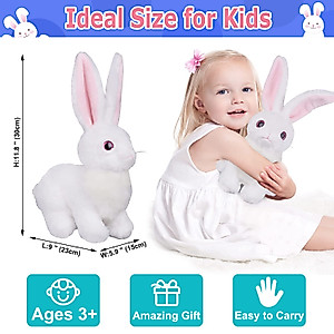 Marsjoy 12" White Easter Bunny Plush Toy, Soft Stuffed Animal Rabbit, Realistic Gift for Kids, Toddlers, Baby