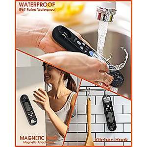 Meat Thermometer,Instant Read Meat Thermometer for Cooking, Fast & Precise Digital Food Thermometer with Backlight, Magnet, Calibration, and Foldable Probe for Deep Fry, BBQ, Grill, and Roast Turkey.