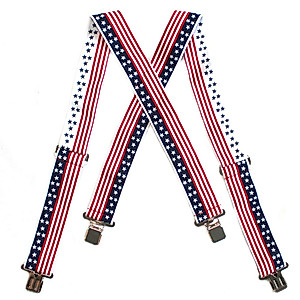 MELOTOUGH Men's Suspenders Fully Elastic 2 inch Wide X back Heavy Duty Tradesperson's Pant Suspender (New USA)