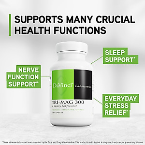 DaVinci Labs Tri-Mag 300 - Chelated Magnesium Supplement with Glycinate, Taurinate & Malate - Helps Support Adrenal Hormone Balance, Nutrient Absorption, Nerve Function & Bone Health* - 120 Capsules