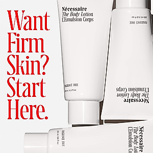 Nécessaire The Body Lotion - Firming Lotion with 5 Peptides, 2.5% Niacinamide, Vitamin C/E + Omega 6/9. Non-Comedogenic. Fragrance-Free. 200 ml / 6.8 fl oz.