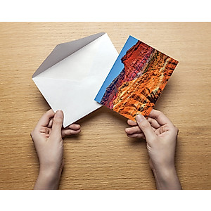 Better Office Products 50-Pack All Occasion Greeting Cards Box Set, 4 x 6 inch, 50 Assorted Blank Note Cards & 50 Envelopes, 6 Nature Photography Americana Designs, Blank Inside, 50 Pack