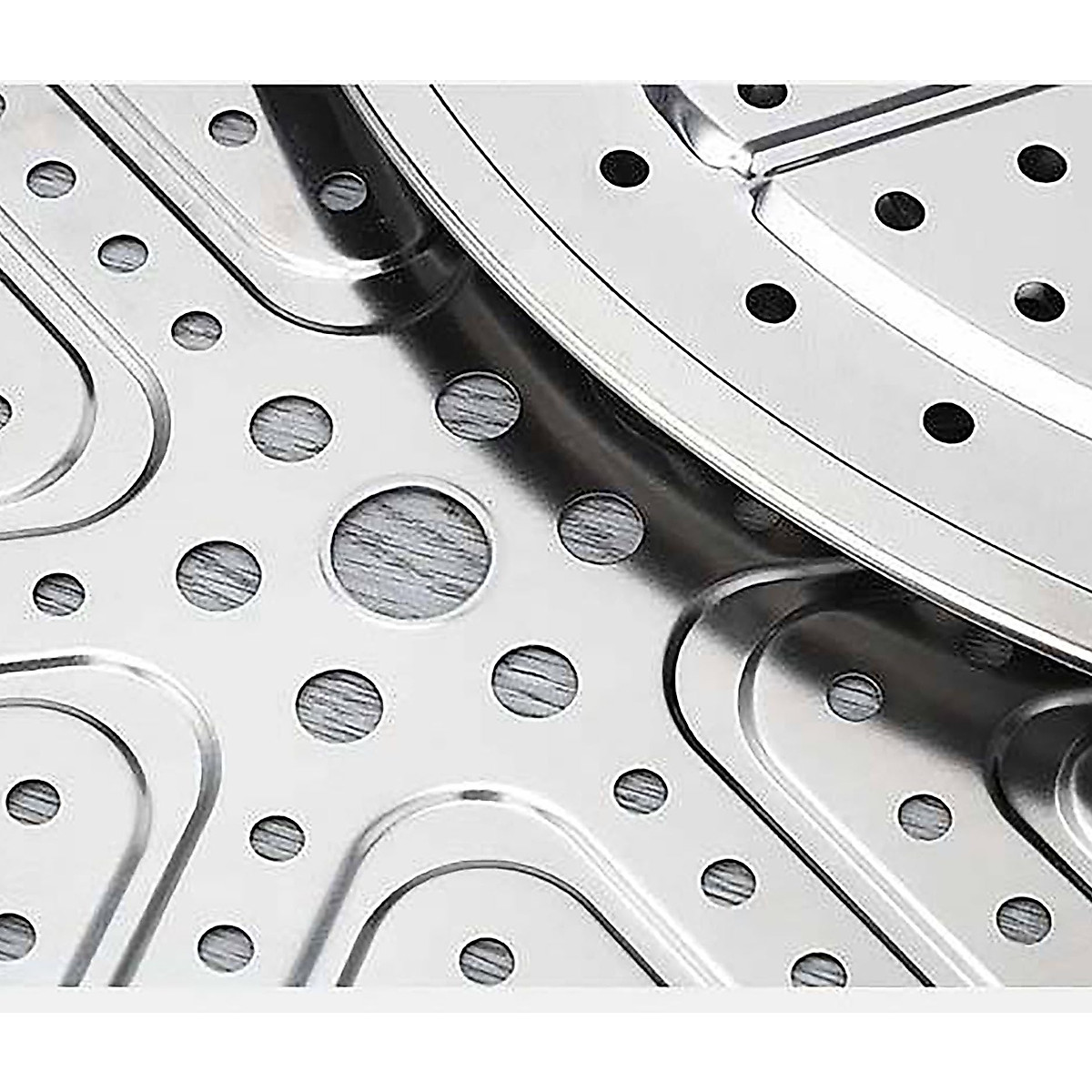 Steaming Plate, 2 Pack 10 Inch Round Food Grade Stainless Steel Steamer Plate for Food Steaming in Kitchen and Outdoors (26 cm)