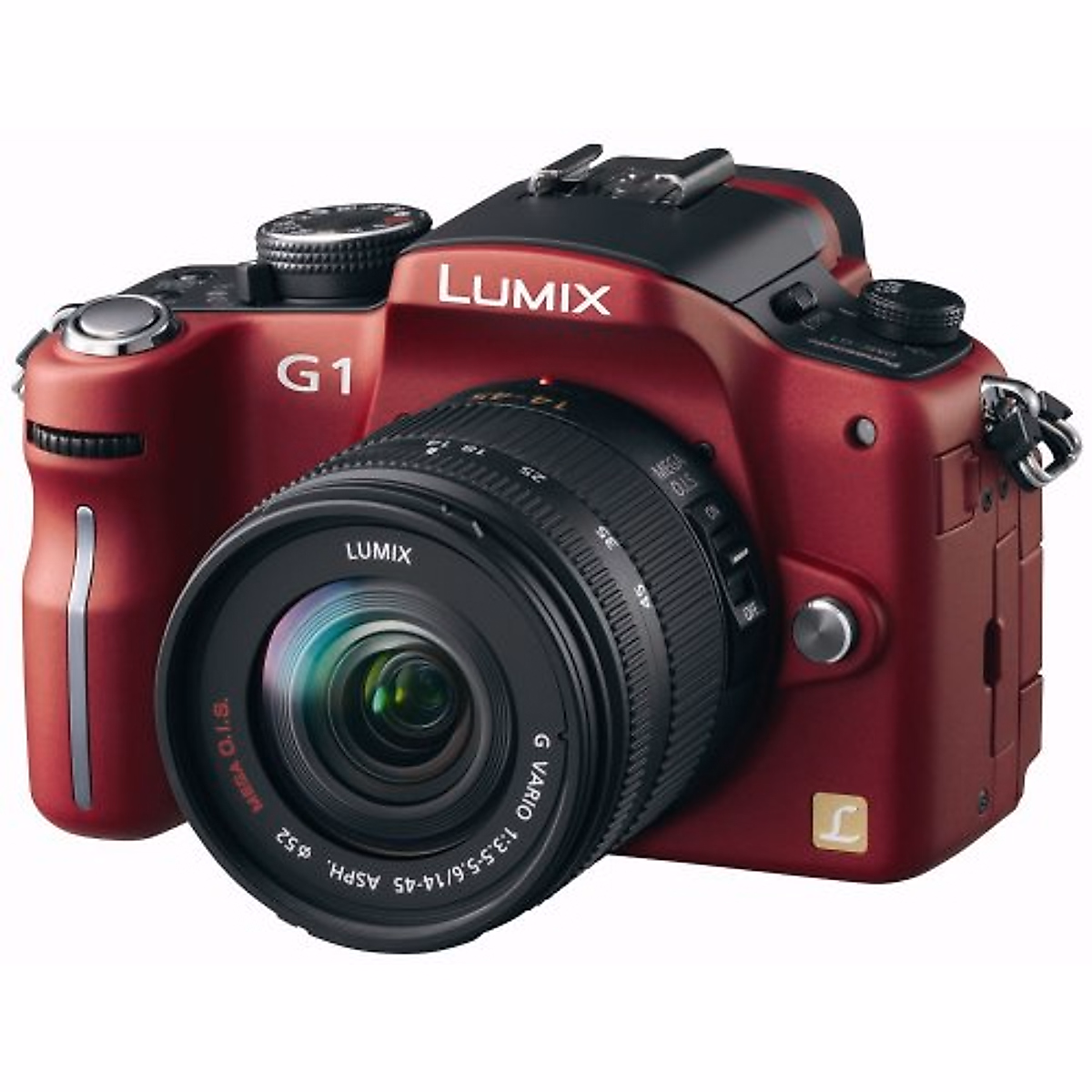 Panasonic Lumix DMC-G1 12.1MP Digital Camera with Lumix G Vario 14-45 mm f/3.5-5.6 ASPH Mega OIS Lens (Red)