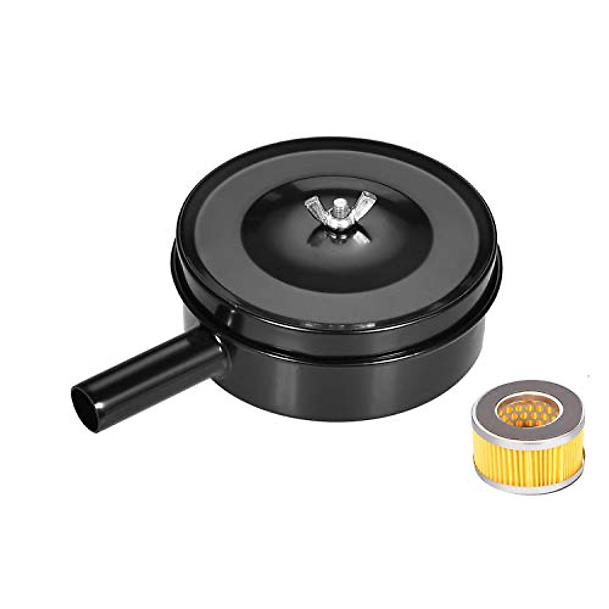 1/2" PT 20mm Thread Compressor Air Intake Filter Metal Silencer Noise Muffler with a Replacement Element