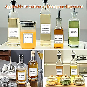 40PCS Coffee Syrup Labels for Coffee Bar, Coffee Station Syrup Dispenser Labels, Waterproof Labels for Coffee Syrup Bottles