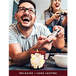 Cinnamon Ginger Blossom Wood Wick Scented Candle | Big Candle for Home Decor 10.6 oz Scented Soy Candle, Relaxing Candles for Women and Men, Aromatherapy Candle Gift