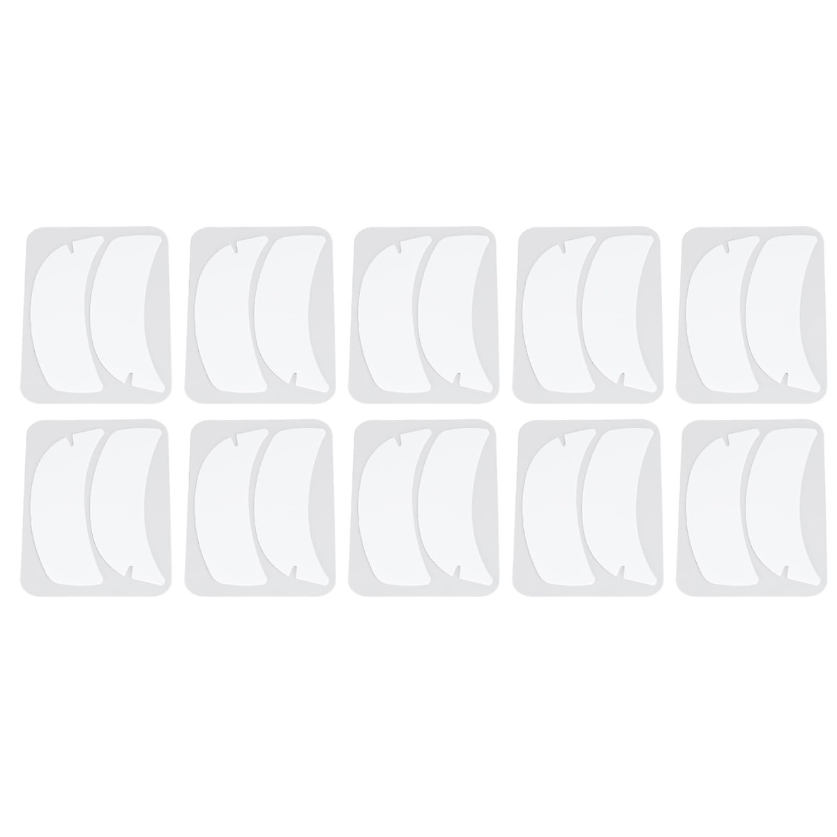 10 Pairs Reusable Silicone Under Eye Gel Pads for Eyelash Extensions, Flexible Notch Design Eyelash Extension Patches for Salons Individuals Schools (White)