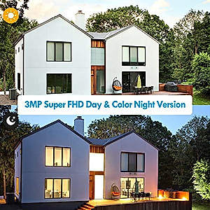 Wireless Cameras for Home/Outdoor Security, Solar Security Cameras Wireless Outdoor 355°PTZ, 3MP 2K FHD WiFi Camera with Spotlight, Motion Detection, Siren, Color Night Vision, 2-Way Talk, SD/Cloud
