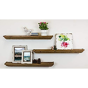 kieragrace Muskoka Fitz Wood Shelves - Walnut, 36", Set of 3
