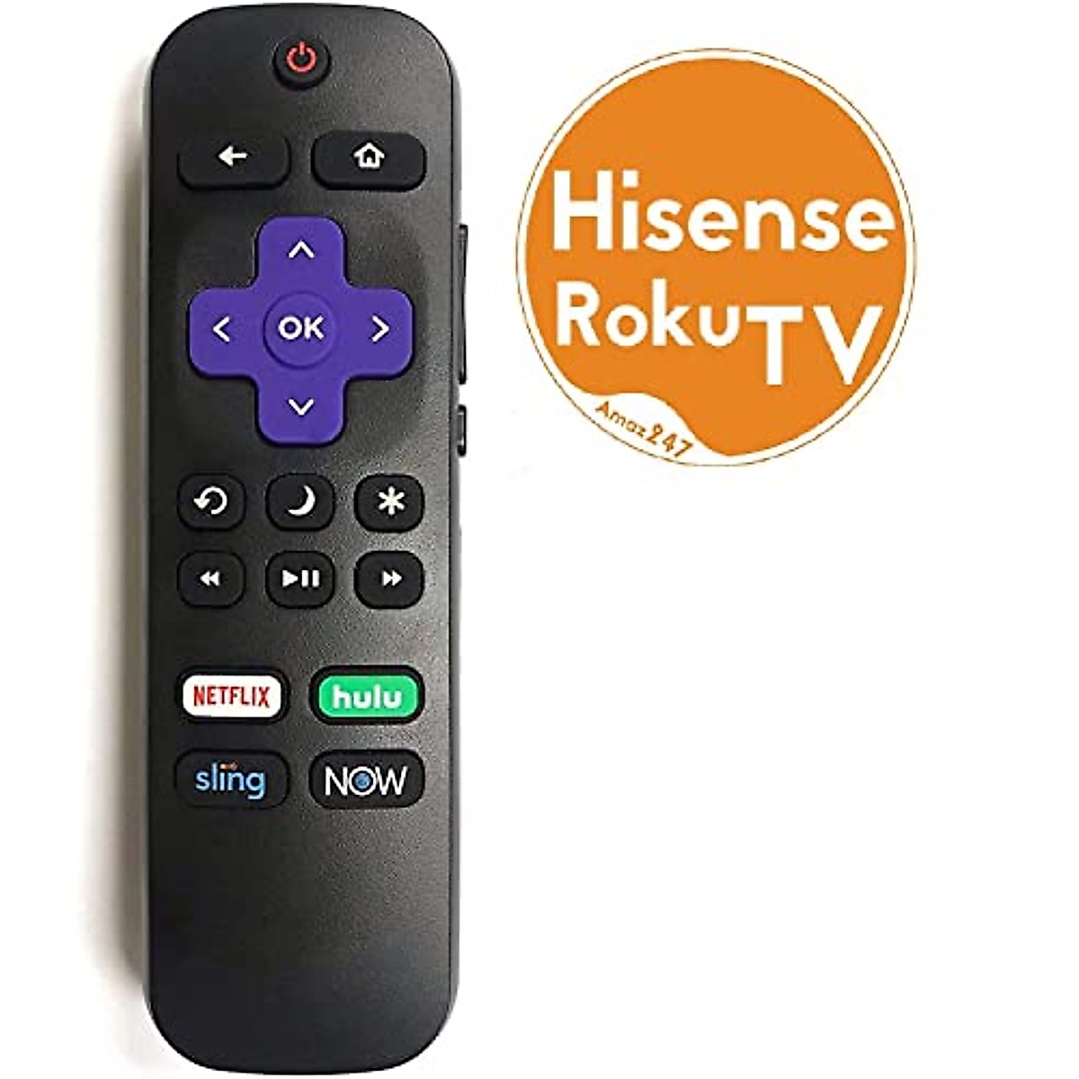 Hisense Roku TV Remote w/Volume Control & TV Power Button for All Hisense Roku built-in TV❌ NOT FOR other brand Roku TV ❌NOT FOR Roku Player (box) ❌NOT FOR Roku Stick!!
