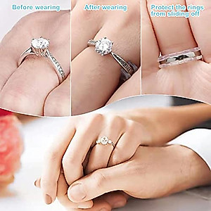 Invisible Ring Size Adjuster for Loose Rings Women Men-8 Pack 8 Sizes,Jewelry Ring Size Adapter Reducer Spacer Jewelry Guard for Any Thin Wide Rings