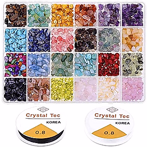 24 Colors Crystal Chips Jewelry Bracelet Beads DIY Jewelry Making Kit Crystal Chips Beads Set Natural Irregular Chips Stone For Jewelry Making DIY Crafts Bracelet Necklace ( Color : pink , Size : 24 s