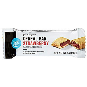 Amazon Brand - Happy Belly Fruit & Grain Cereal Bars, Strawberry , 1.03 Oz, 8 Count (Pack of 1)