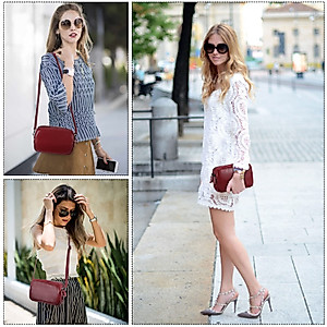 Phenas Leather CellPhone Purse Crossbody Shoulder Bags Medium Purse Multi Zipper Purses Handbag Wallet for Women