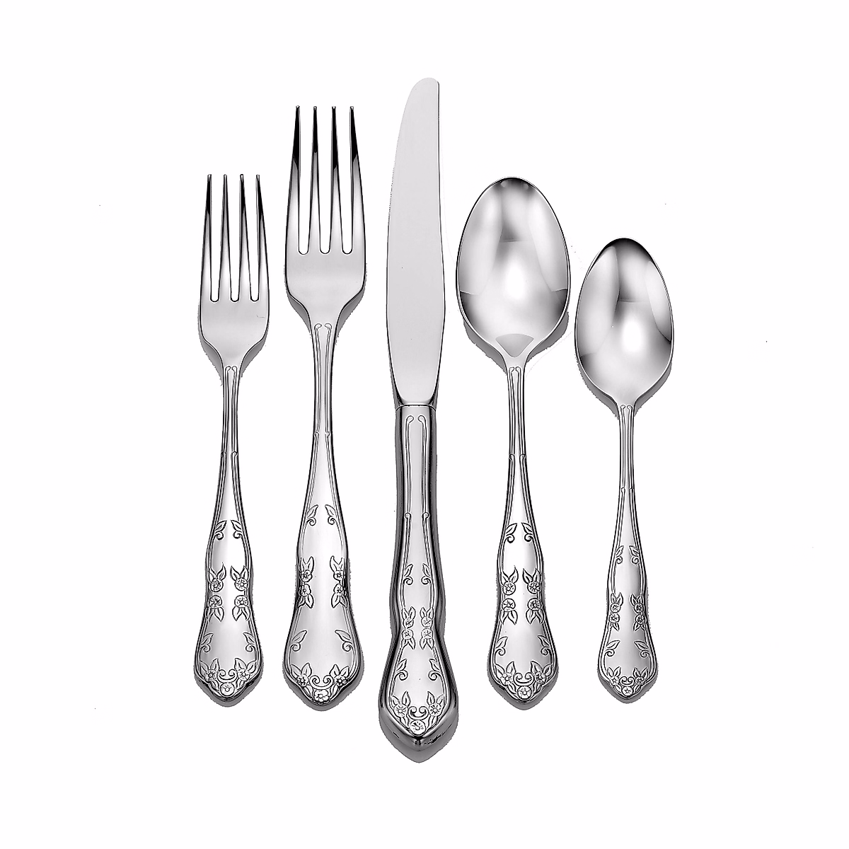 Liberty Tabletop Martha Washington 45-piece 18/10 Flatware Set for 8, Includes Serving Pieces Made in USA