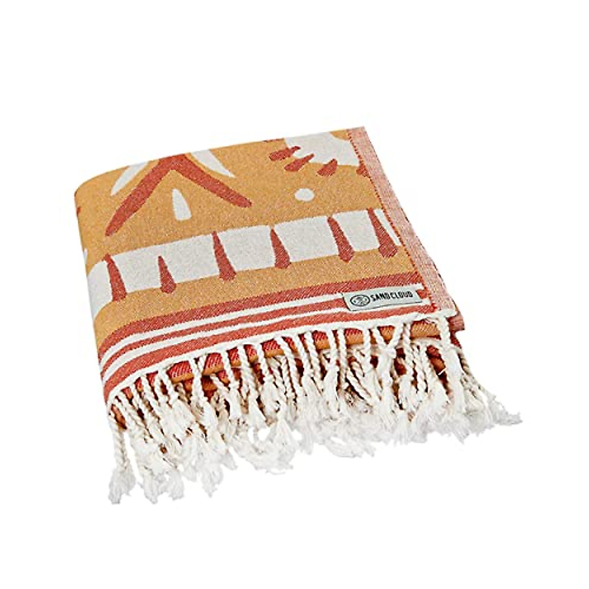 Sand Cloud Throw Blanket - 100% Organic Turkish Cotton & Heavy Weight Jacquard Weave - Soft, Comfy & Cozy Beach Blanket for Comfort & Style - 57" x 76" - Utah