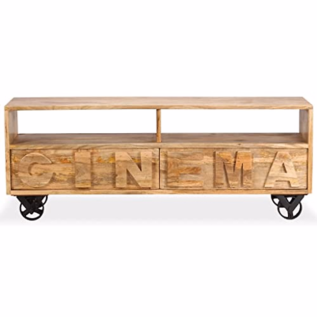 vidaXL TV Stand, TV Unit for Living Room Bedroom, Sideboard with Storage, TV Console Media Cabinet Cupboard, Industrial Style, Solid Mango Wood