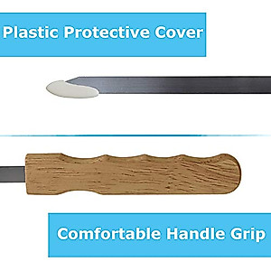 Blue Donuts 17 Inch Brazilian Skewers for Grilling - 12 Pack of Kabob Skewers, Stainless Steel Skewers with Comfortable Grip Wooden Handle, BBQ Grilling Accessories