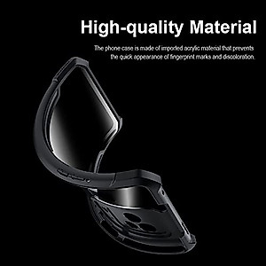 Nabefamu Xiaomi Black Shark 5 Pro Case with [1 Tempered Glass & 4 Gaming Finger Sleeves], Clear Acrylic Back Cool Design,Anti-Drop and Anti-Scratch,Camera Protection - Laser Black