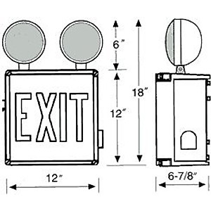 Outdoor Exit Sign Emergency Light Combo with Green Letters
