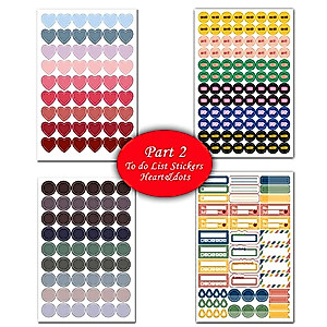 Deselen Happy Planner Stickers, Calendar Planner, Planner Stickers, Aesthetic Calendar Stickers for Teacher Planner, Teacher Stickers, Happy Planner Stickers, (Set of 12 Sheets 725 Stickers)