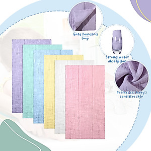 6 Pack Muslin Burp Clothes Double Layered Burping Cloths 20 x 10 Inch Infant Burp Clothes Soft Absorbent Cotton Burping Cloths Set Spit Up Rags Washcloths for Girls Boys (Bright Pattern)
